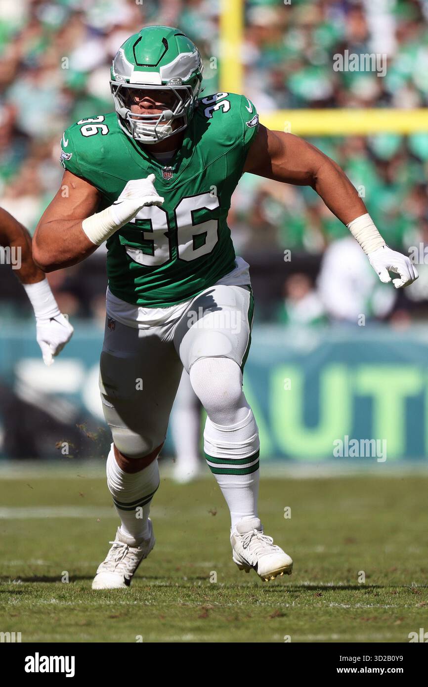 Philadelphia Eagles tight end Cameron Latu (36) rushes during an NFL ...