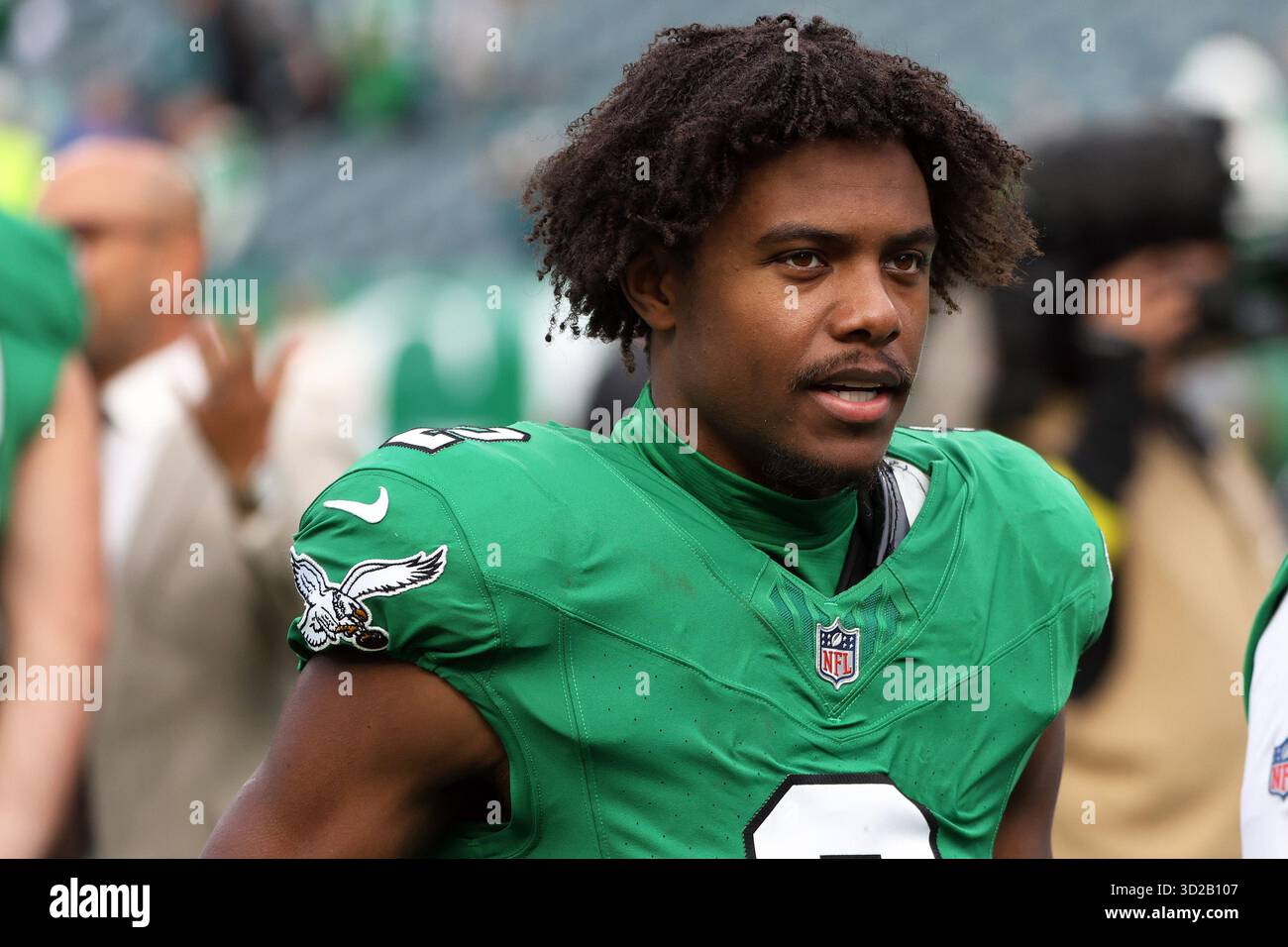 Philadelphia Eagles wide receiver Jahan Dotson (2) looks on after an ...