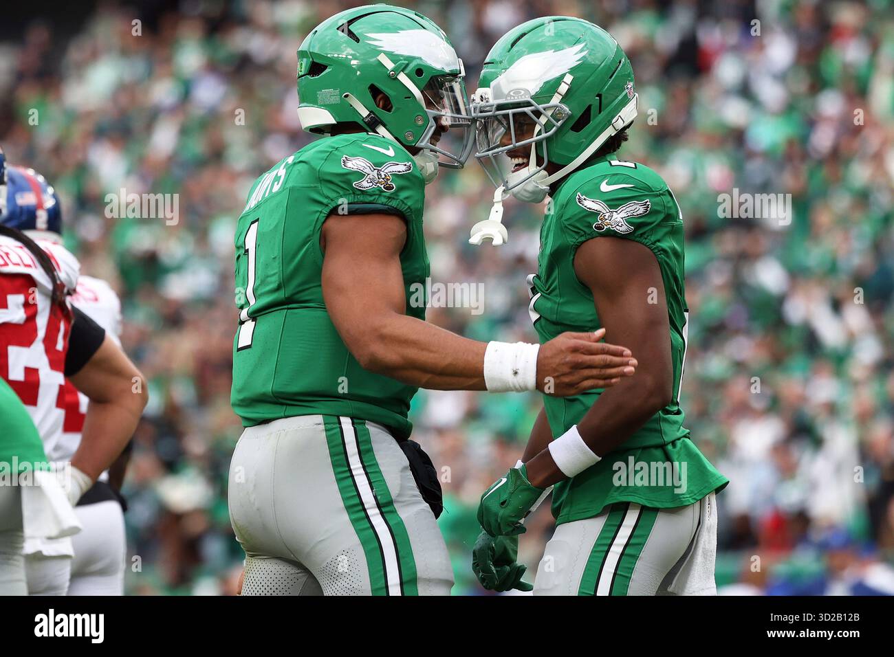 Philadelphia Eagles quarterback Jalen Hurts (1) and Philadelphia Eagles ...