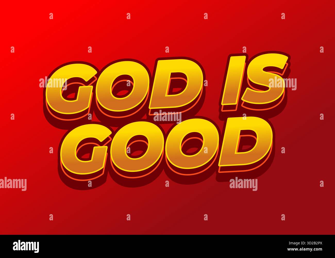God is good. Modern yellow lettering style with red gradient background ...