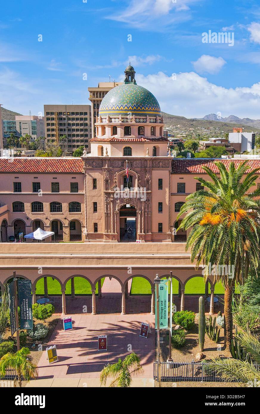Aerial view of the Pima County Historic Courthouse on Church Ave in ...