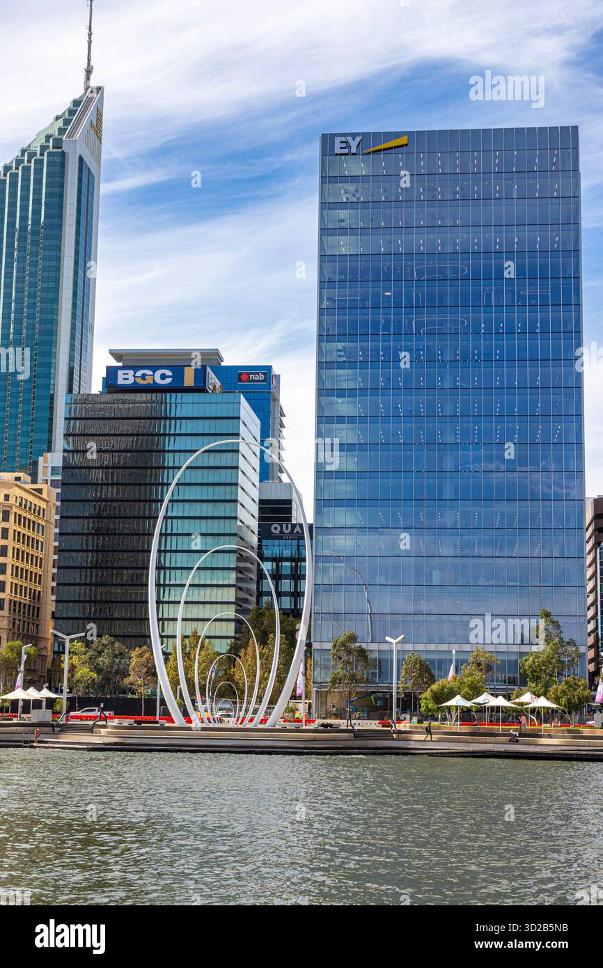 High rise buildings at Elizabeth Quay in the city of Perth, Western ...
