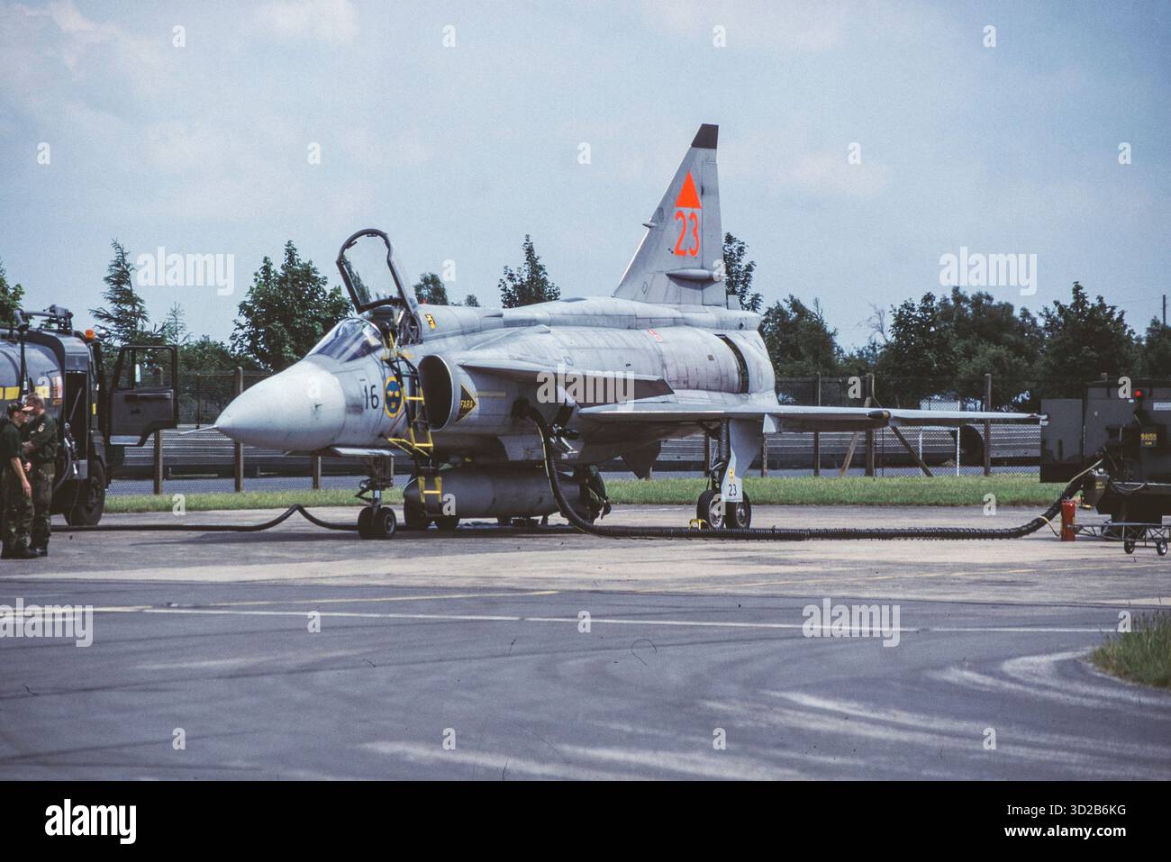 Vintage SAAB 37 Viggen multirole combat fast fighter jet aircraft ...