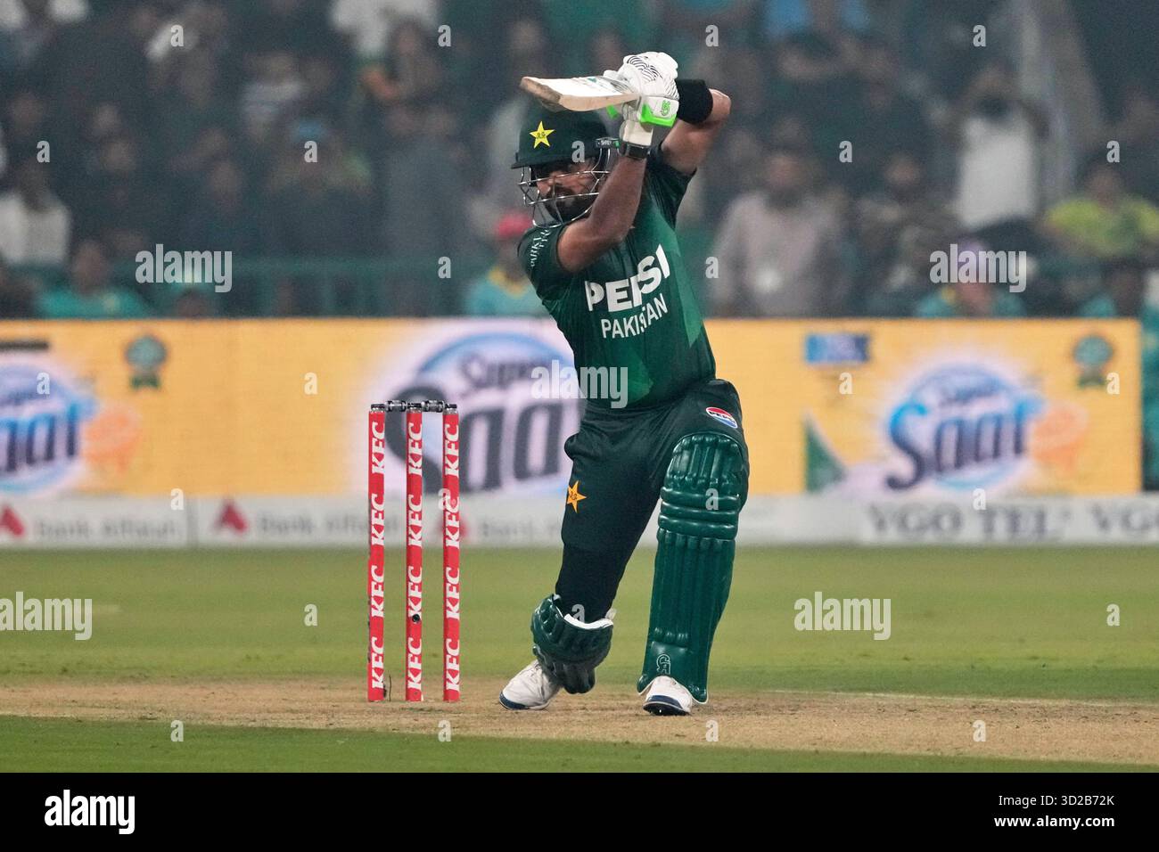 Pakistan's Babar Azam bats during the second T20 cricket match between ...