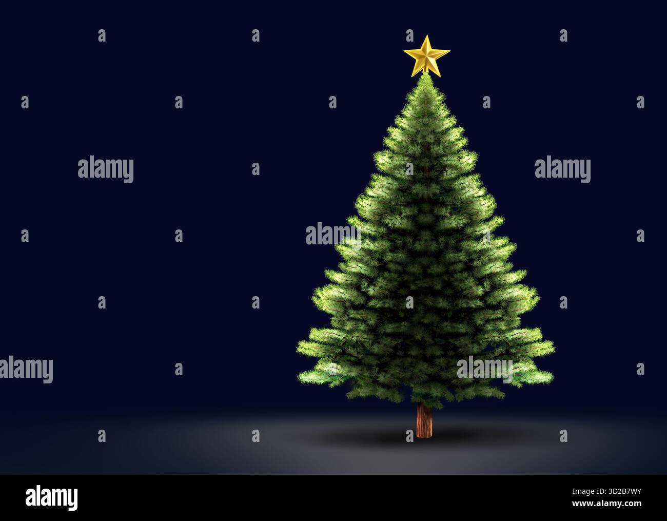 Christmas Tree On A Black Background as a festive symbol of the Holy ...