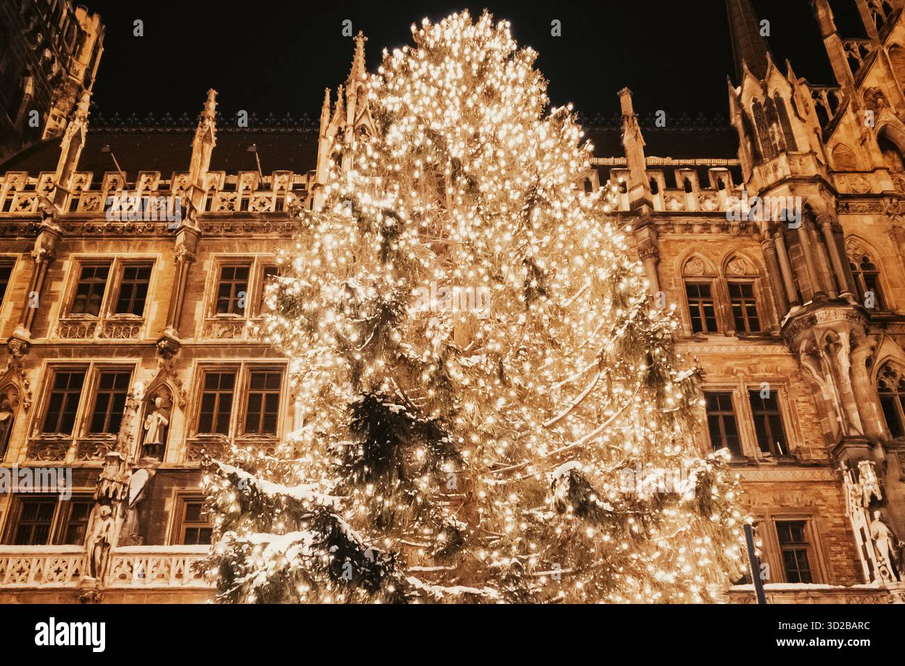 Munich, Germany - January 01, 2015 - Illuminated christmas tree in ...