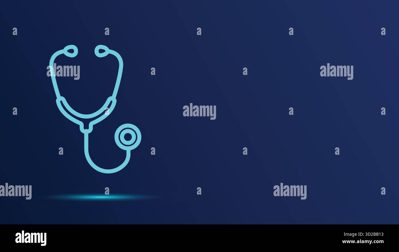 Medical stethoscope outline. Healthcare diagnosis banner. Doctor ...