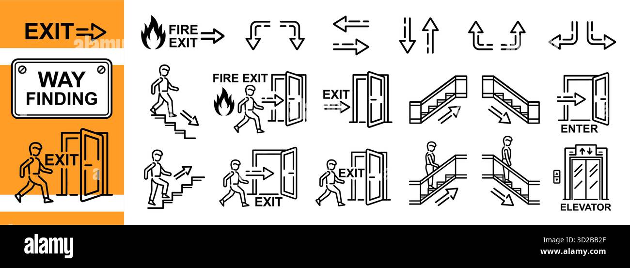 Indoor staircase fire escape Stock Vector Images - Alamy