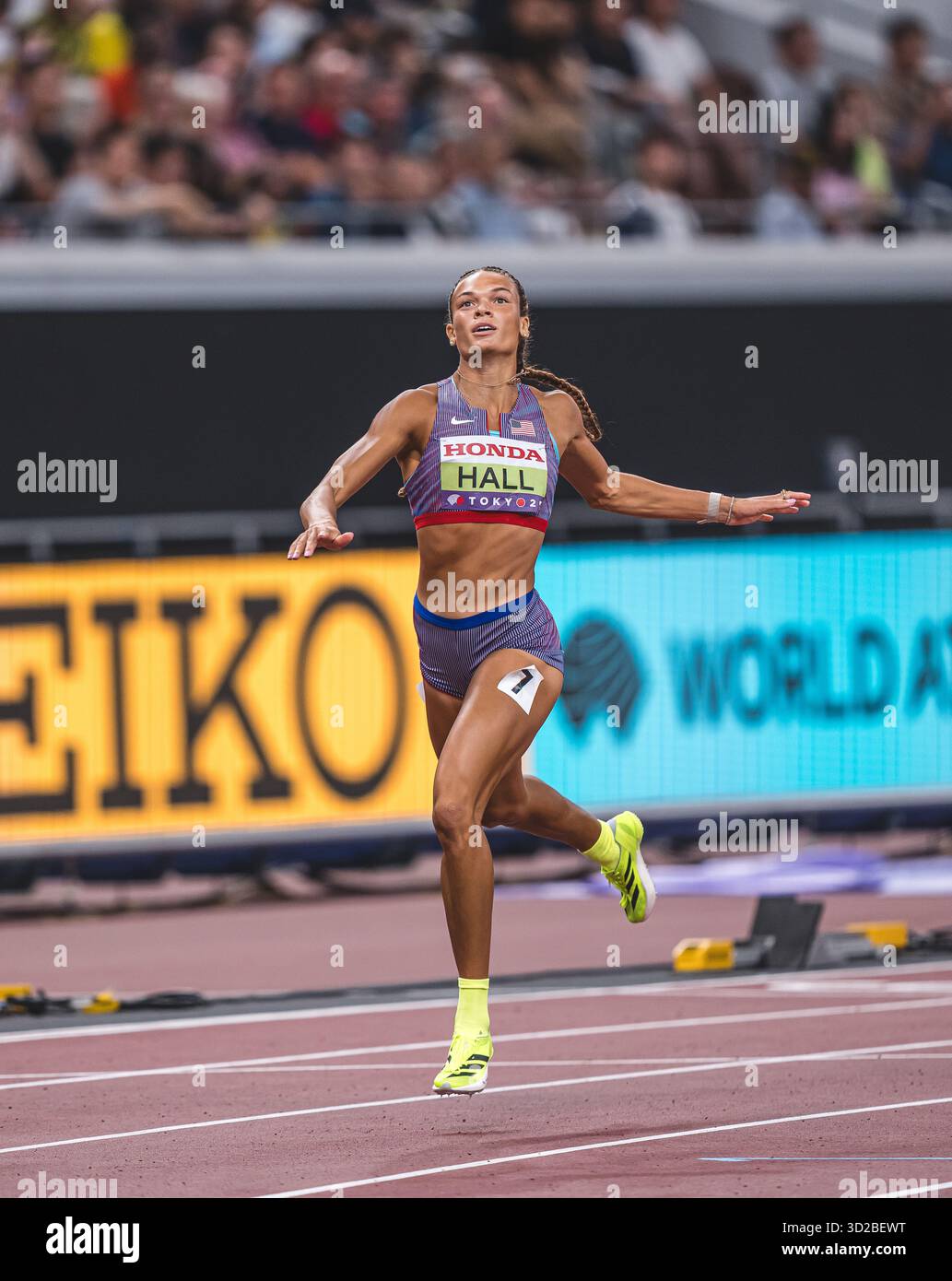 Anna Hall participating in the World Athletics Championships in Tokyo ...