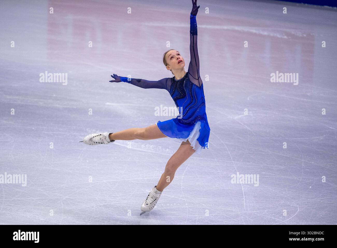 Israel's Mariia Seniuk skates during practice at the Skate Canada ...