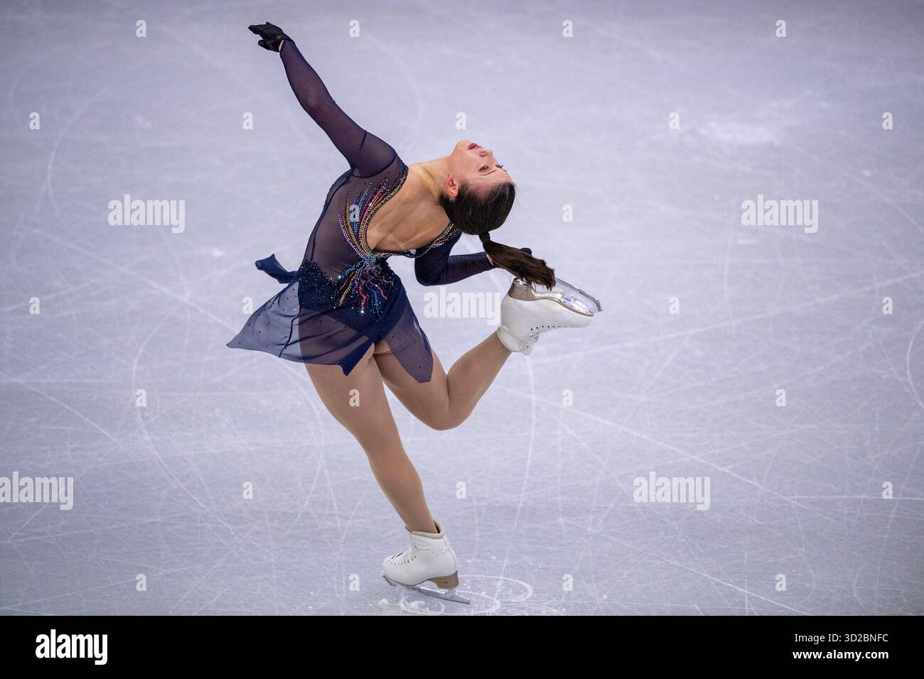 Canada's Sara-Maude Dupuis skates during practice at the Skate Canada ...