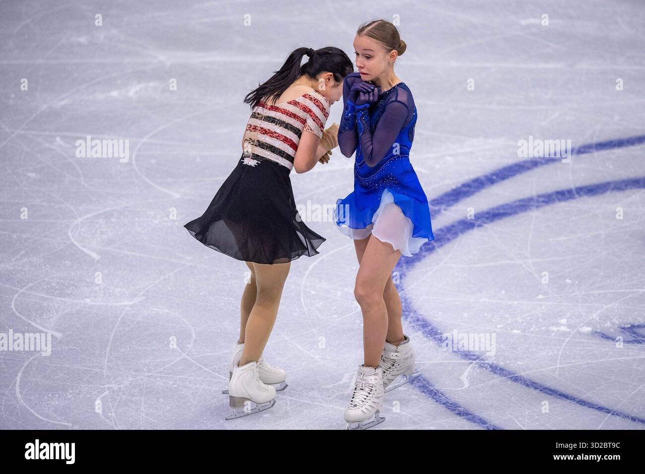 Israel's Mariia Seniuk, right, and Japan's Yuna Aoki bump into each ...