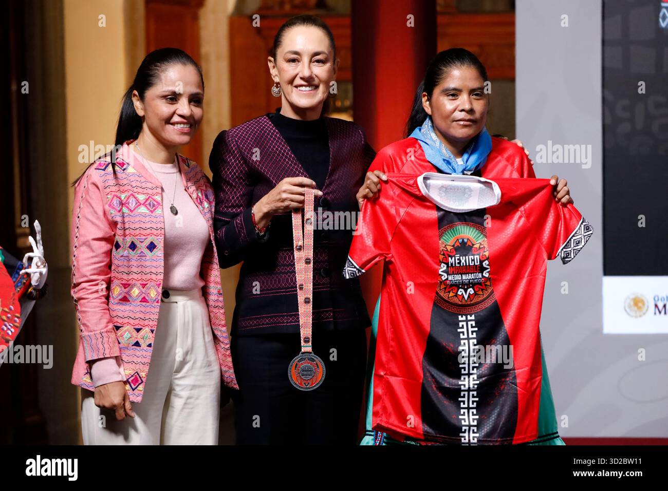 (L-R) Mirna Beatriz De la Cruz Alvarez, Mexicoâ€™s President Claudia ...
