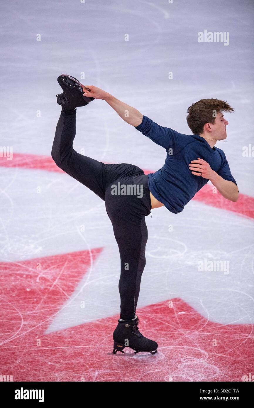 Canada's Roman Sadovsky skates during practice at the Skate Canada ...