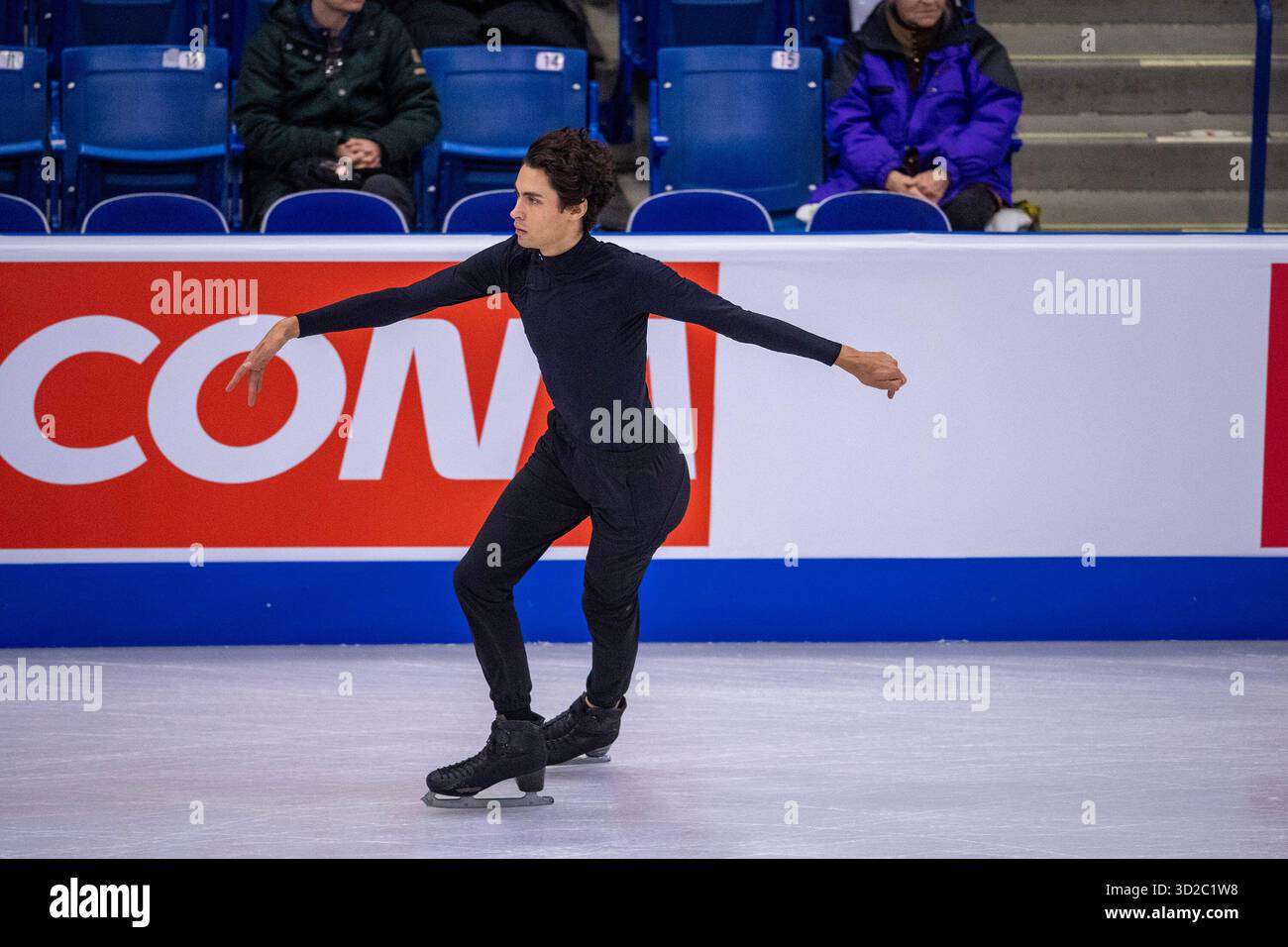 Italy's Nikolaj Memola skates during practice at the Skate Canada ...