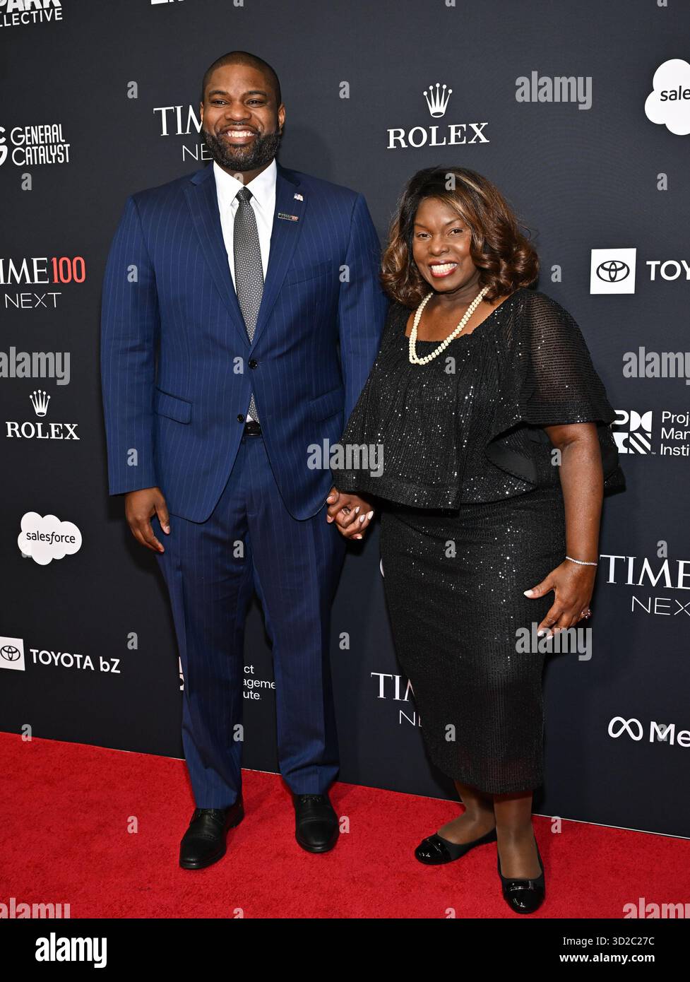U.S. Rep. Byron Donalds, left, and his mother attend Time100 Next at ...
