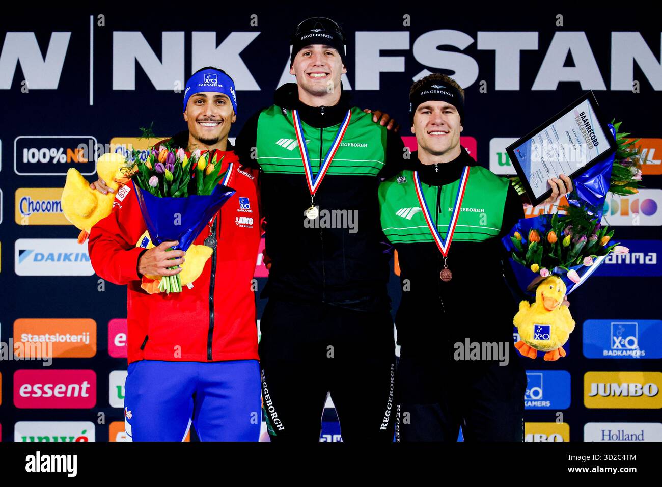 second Sebas Diniz of the Netherlands and Team IKO X2O and winner Jenning de Boo of the ...