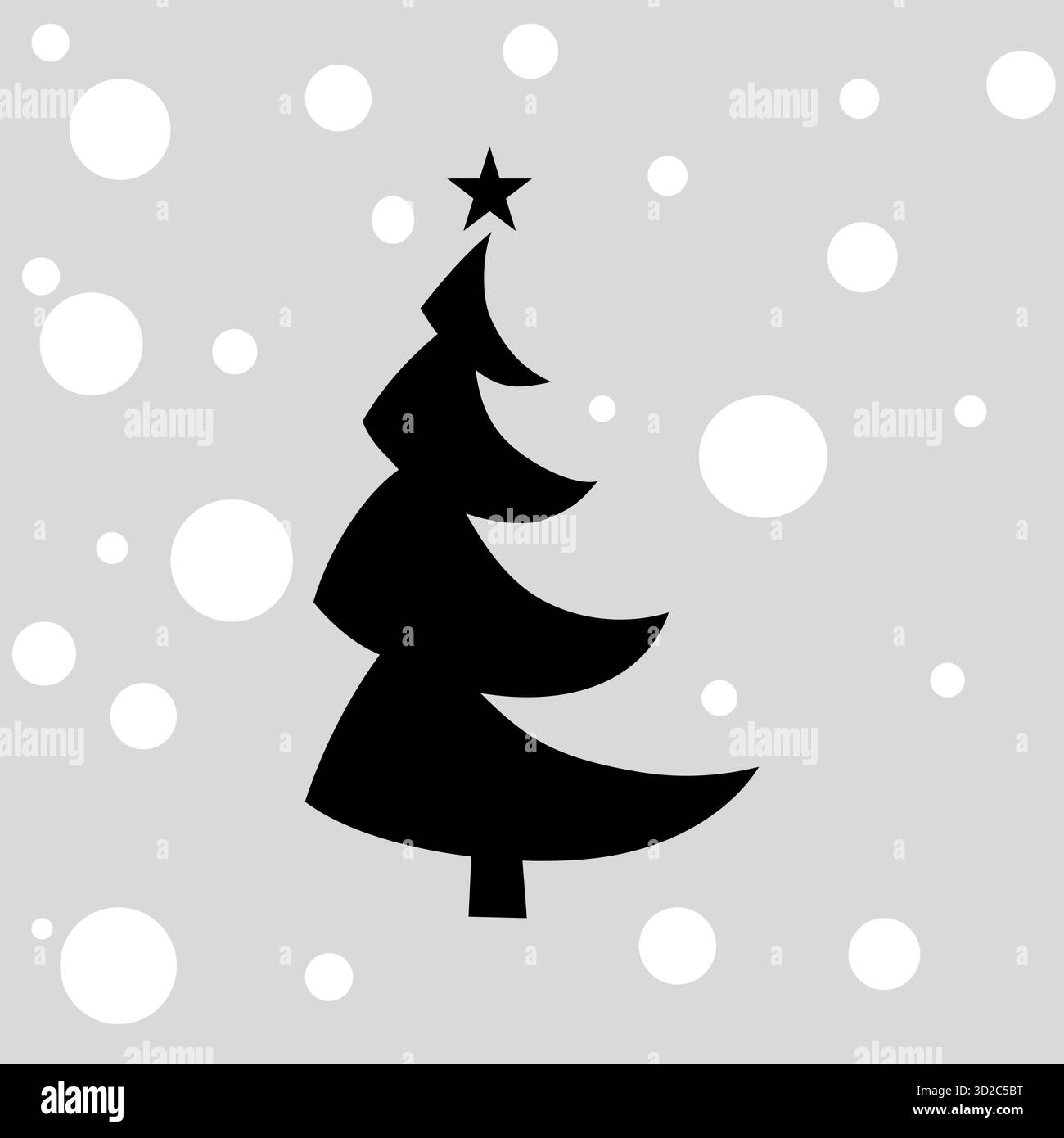 Christmas tree element. Winter snowy vector. Holiday star decoration ...