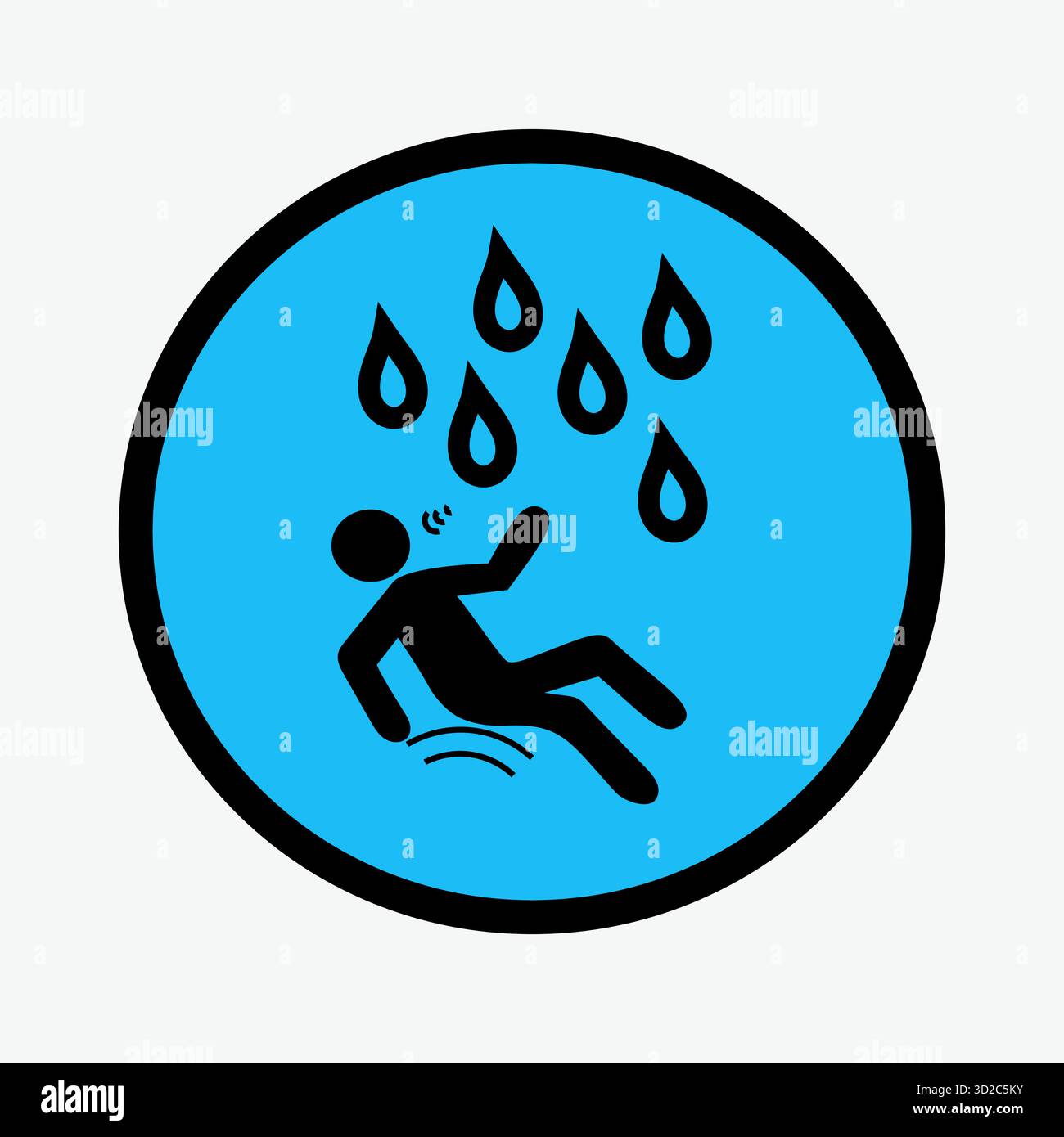 Drowning person icon. Water danger vector. Caution swimming symbol ...
