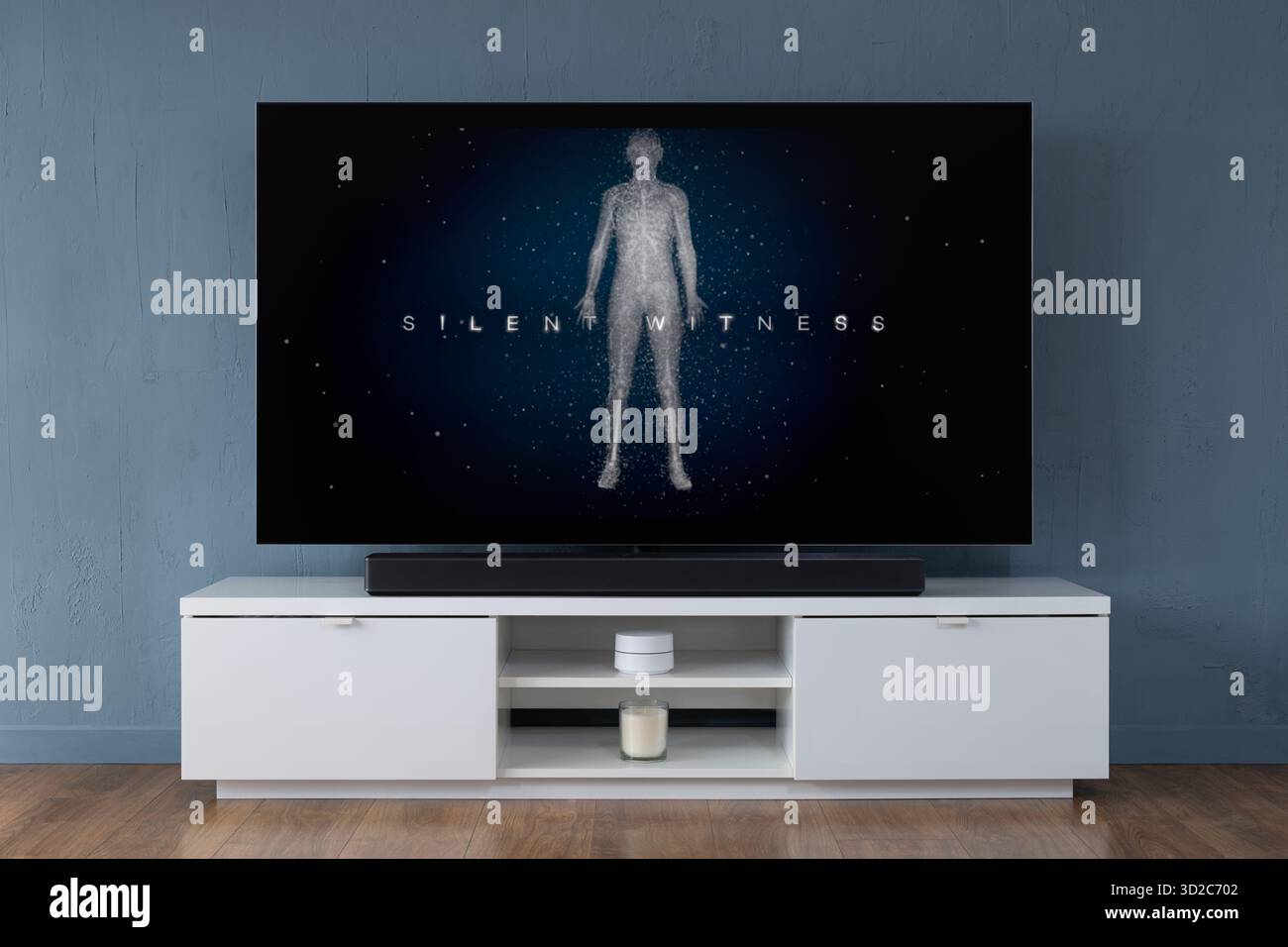 A widescreen OLED television showing the intro scene to the TV series ...