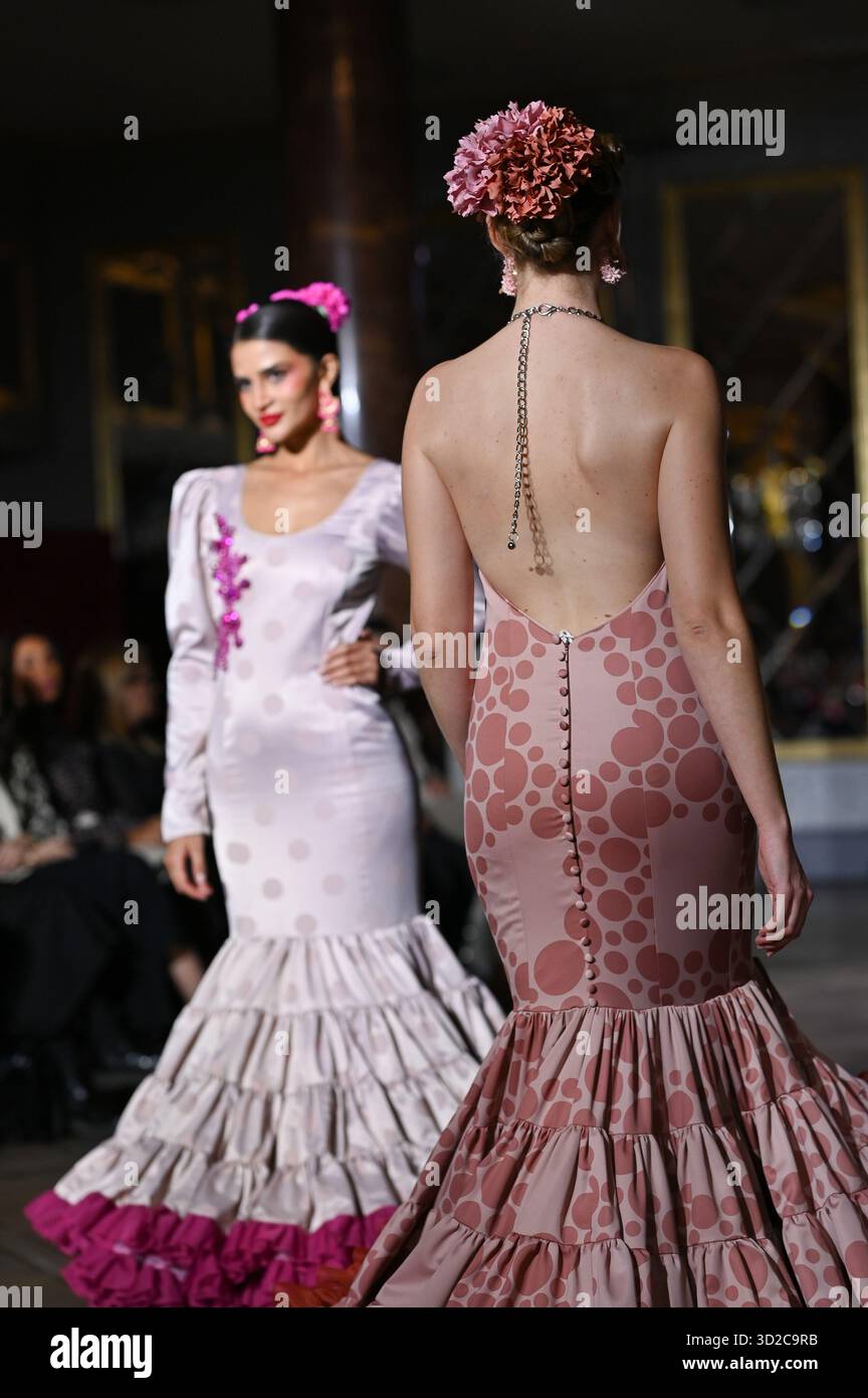 A model walks in a Angela Isa design at the International Flamenco ...
