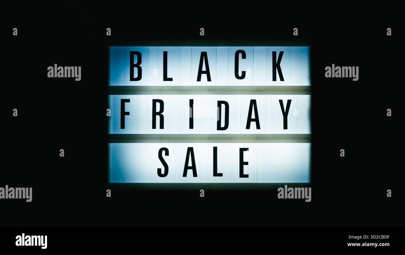 Black friday sale lightbox hi-res stock photography and images - Alamy