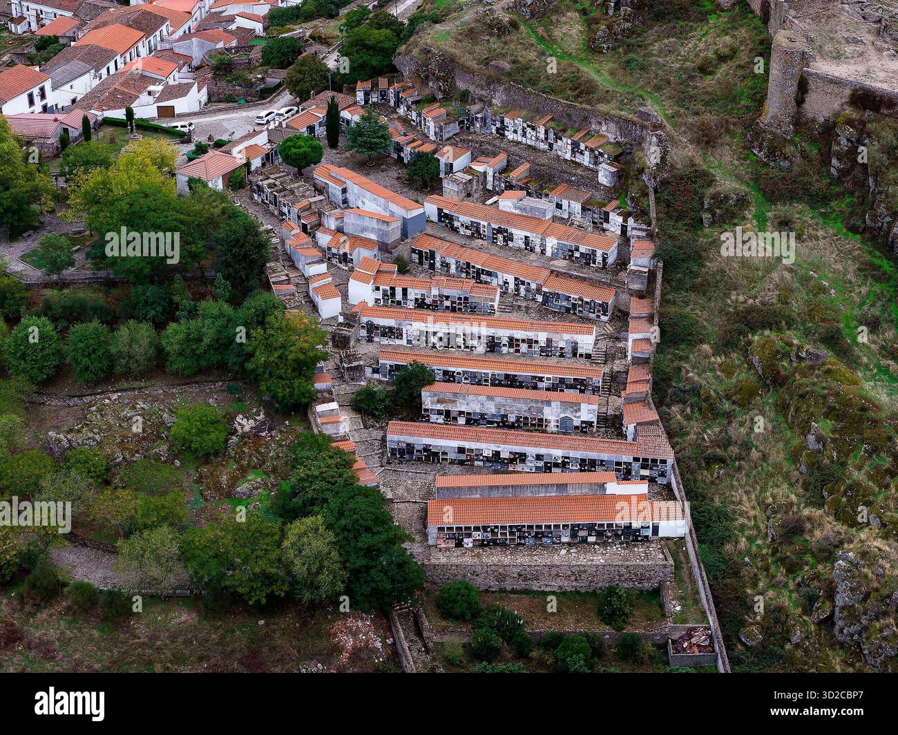 Aerial view of the Montánchez Cemetery, on October 27, 2025, in ...