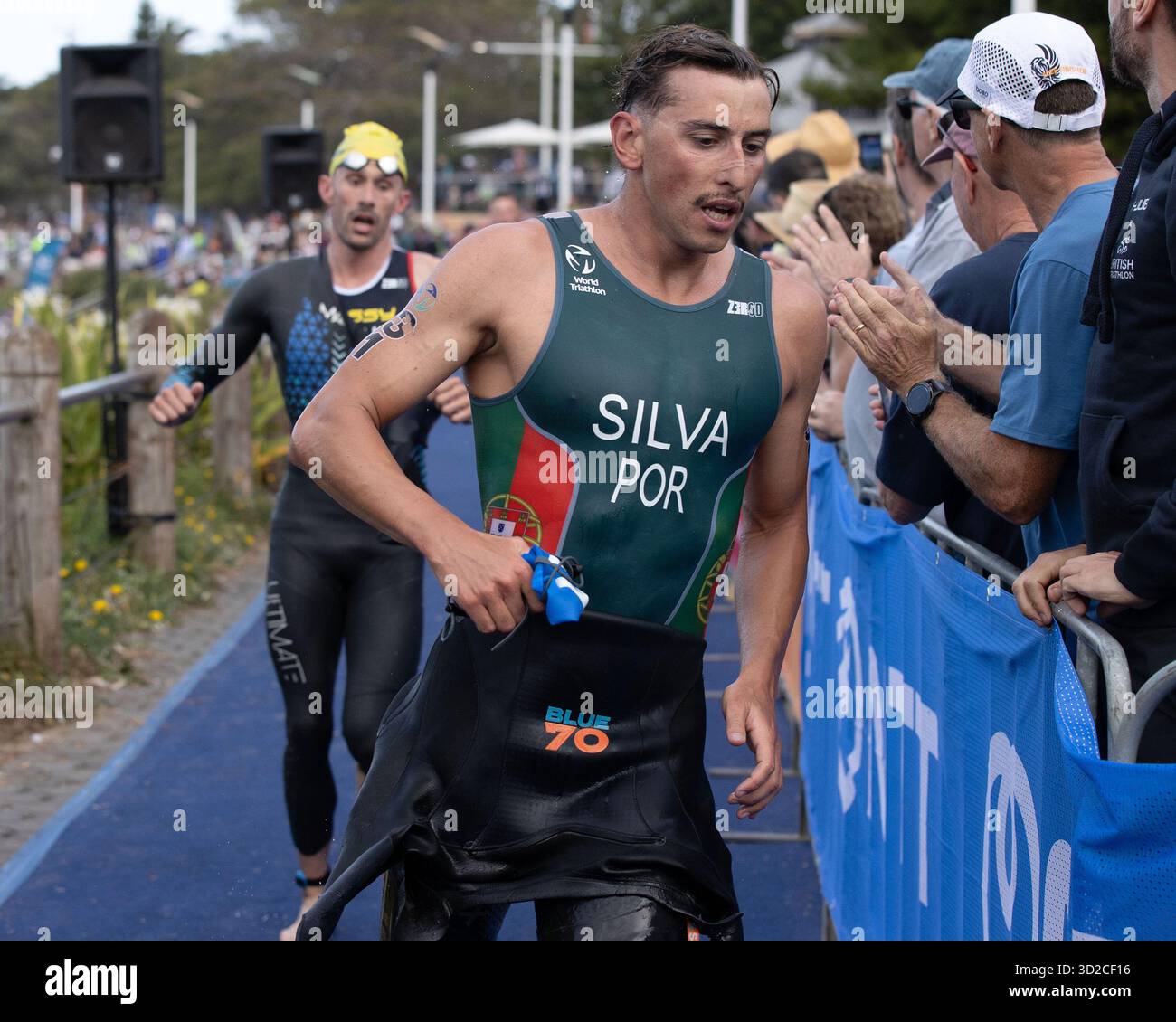Miguel Tiago Silva, of Portugal, at the 2025 World Triathlon ...