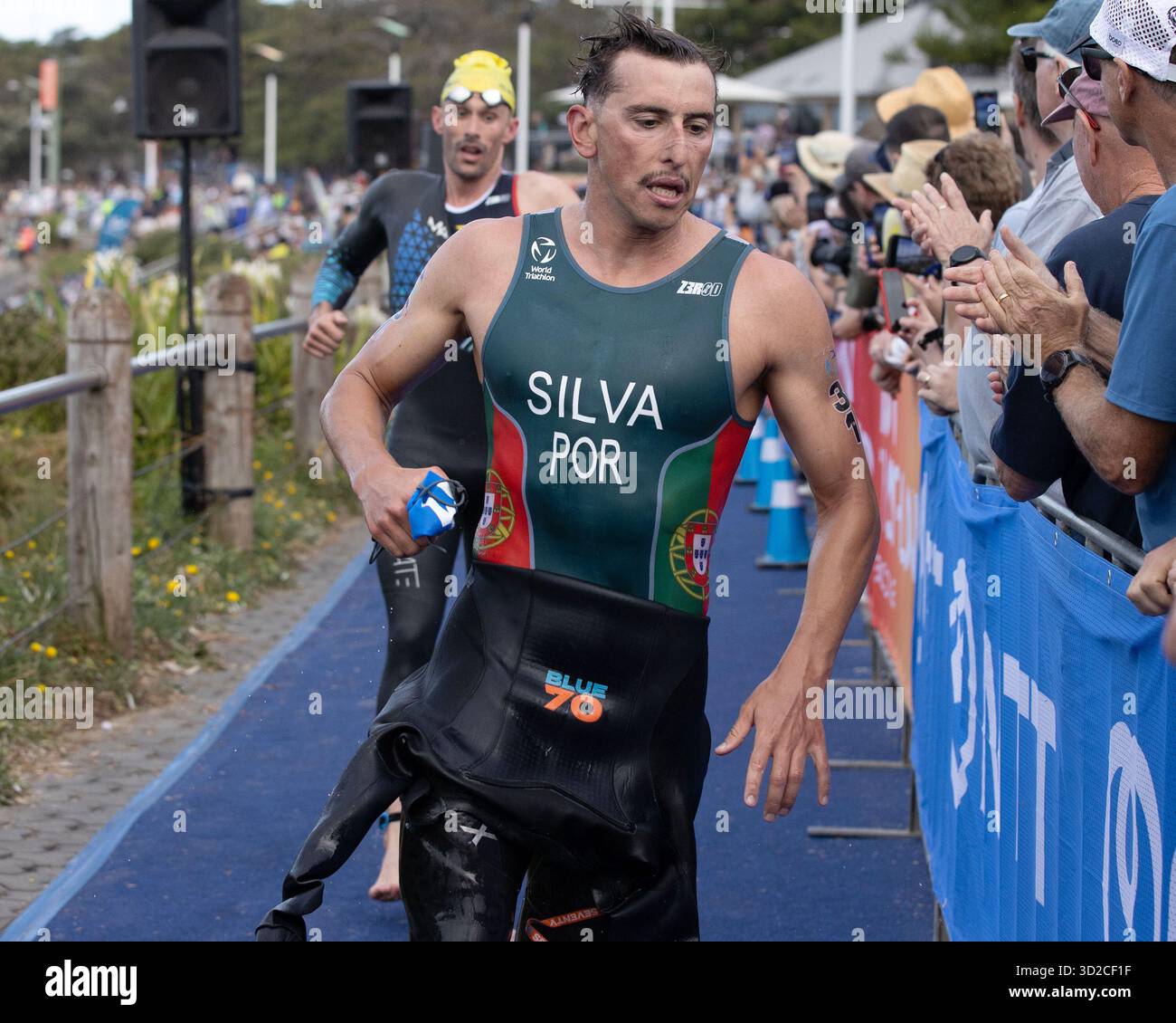 Miguel Tiago Silva, of Portugal, at the 2025 World Triathlon ...