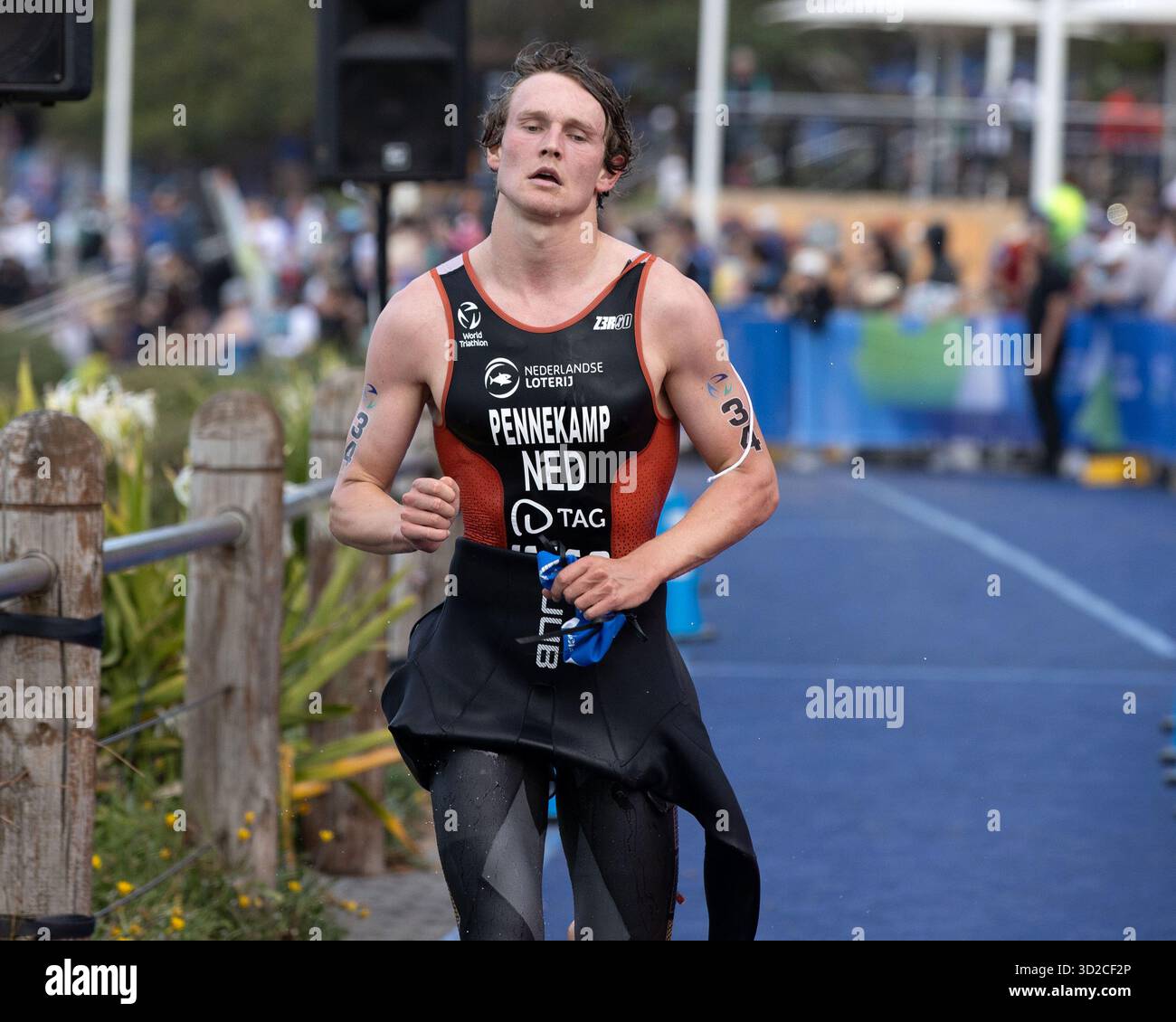 Ian Pennekamp, of the Netherlands, at the 2025 World Triathlon ...