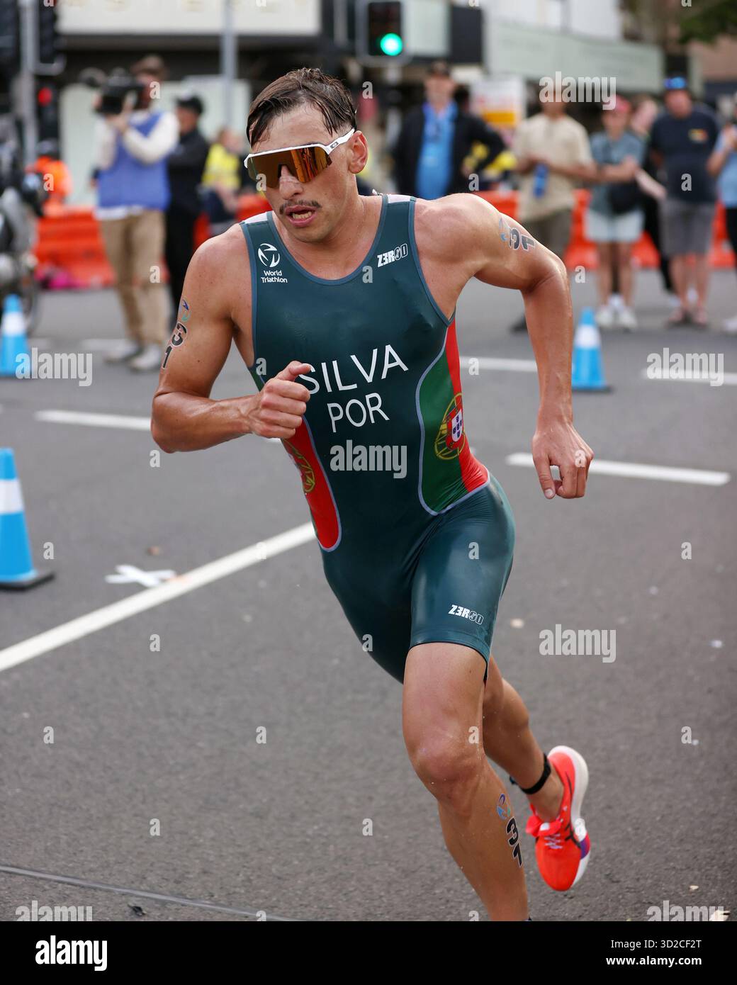Miguel Tiago Silva, of Portugal, at the 2025 World Triathlon ...