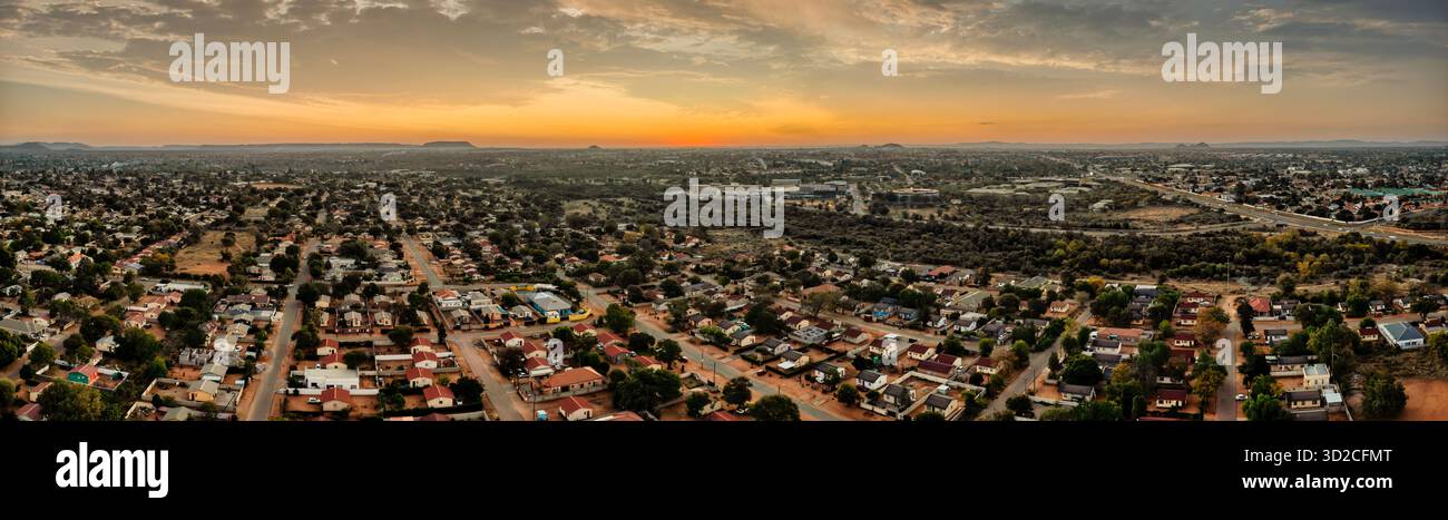 aerial view of residential neighborhood in Gaborone, capital of ...