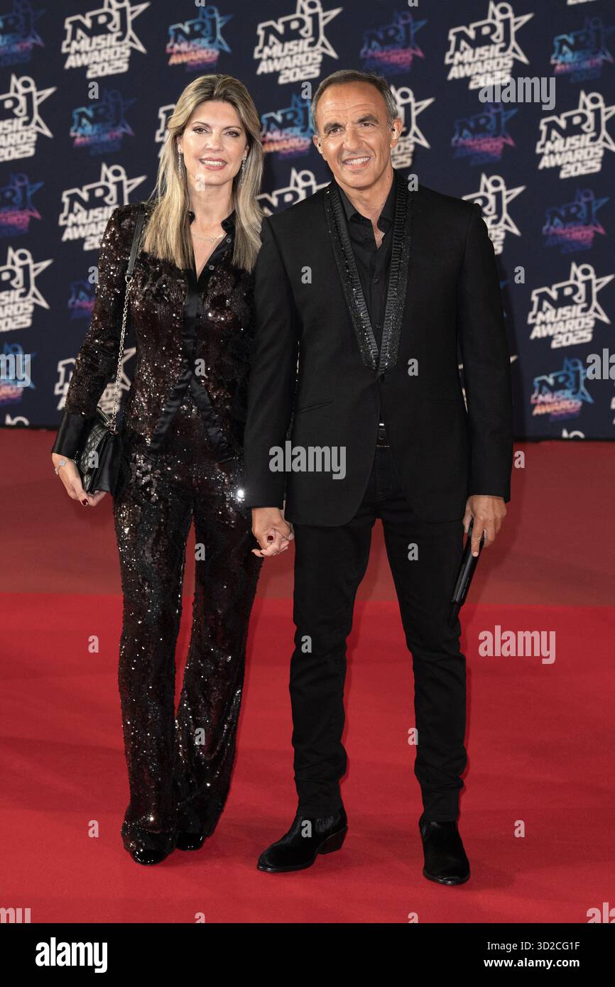 Nikos Aliagas and his wife Tina Grigoriou attend the 27th NRJ Music ...