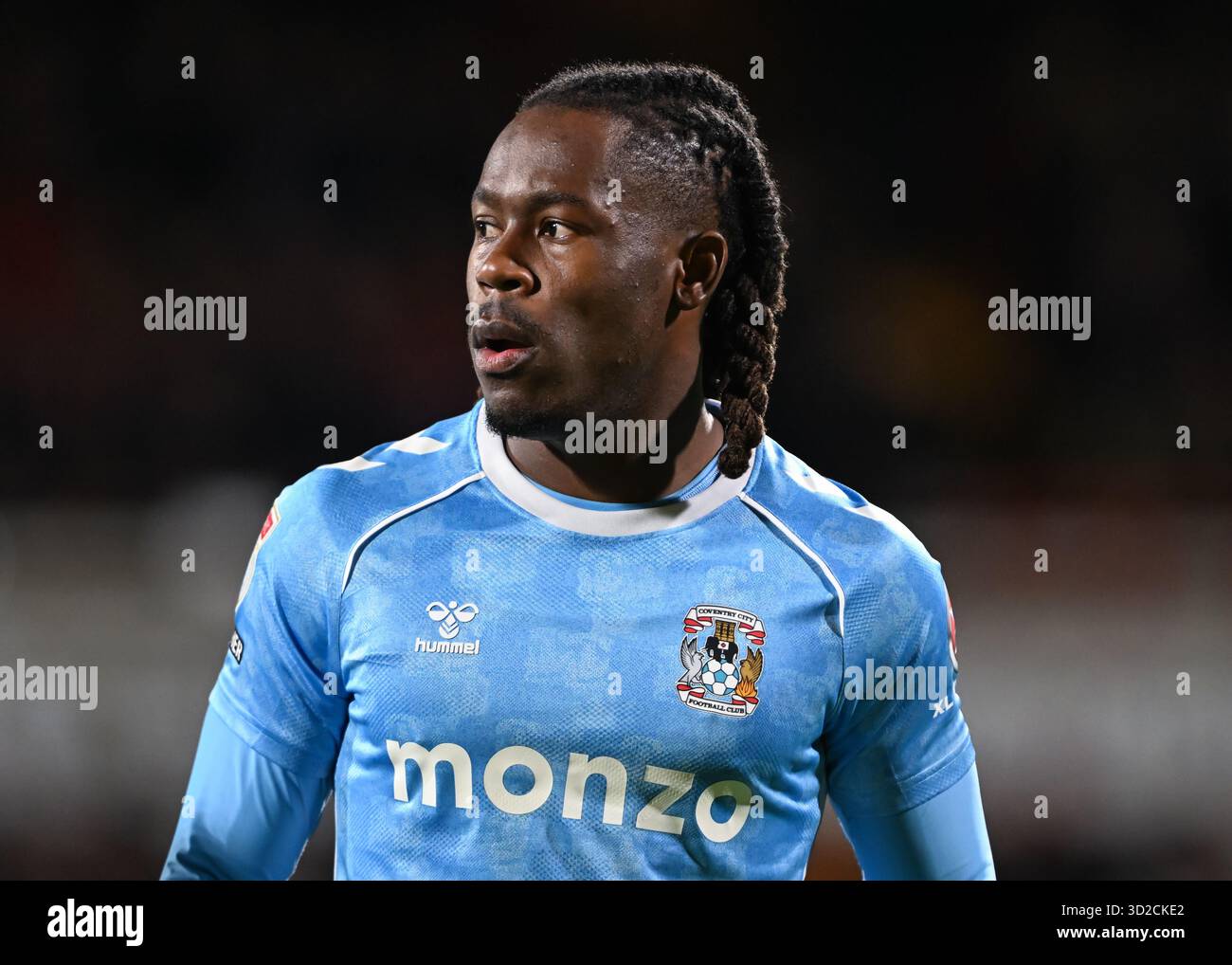Wrexham, Wales, 31st October 2025. Brandon Thomas-Asante of Coventry ...