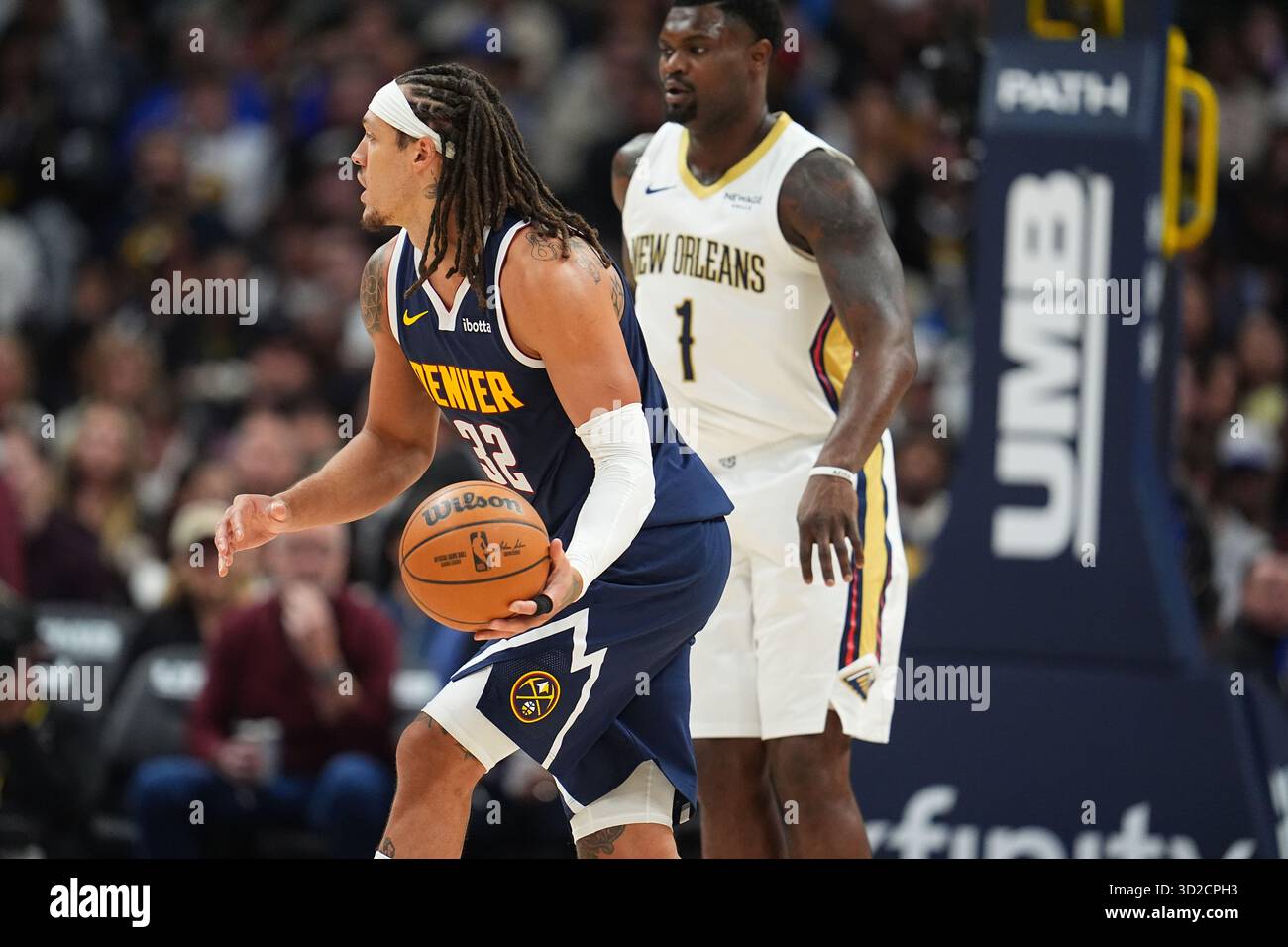 Denver Nuggets forward Aaron Gordon (32) and New Orleans Pelicans ...