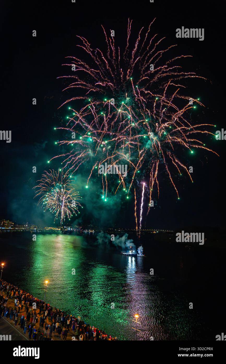 Derry, Northern Ireland. 31 October 2025. Fireworks light up the night ...