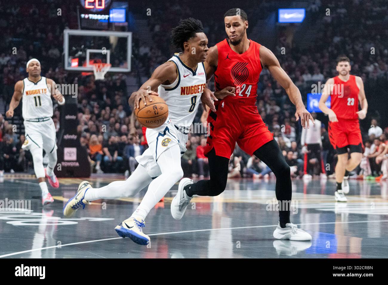 Portland Trail Blazers forward Kris Murray (24) attempts to defend ...