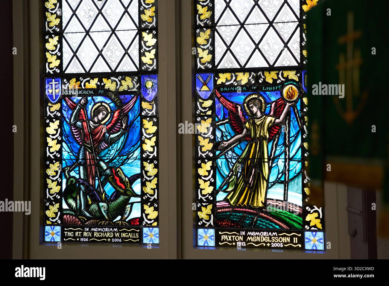 Stained glass with Rev. Richard W. Ingalls' name is displayed at the ...