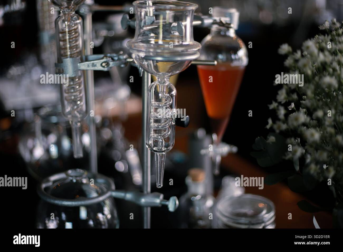 selective focus Glassware in the laboratory Soxhlet Extractor ...