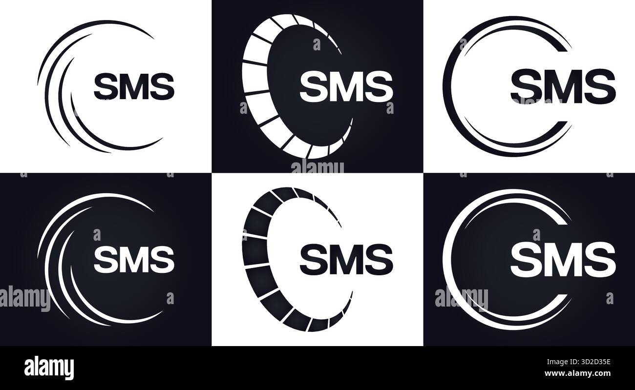 SMS set ,SMS logo. S M S design. White SMS letter. SMS, S M S letter ...