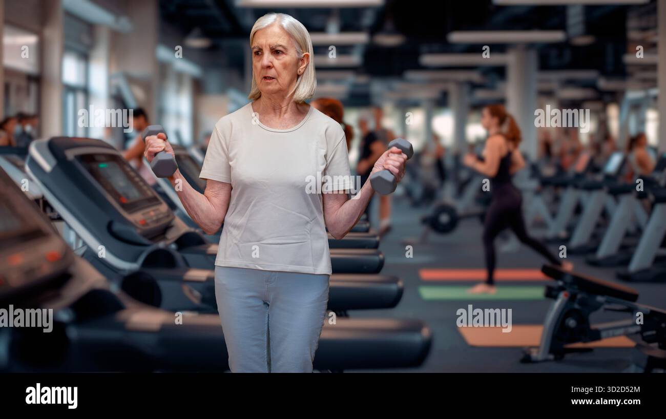 Woman trains on treadmill hi-res stock photography and images - Alamy