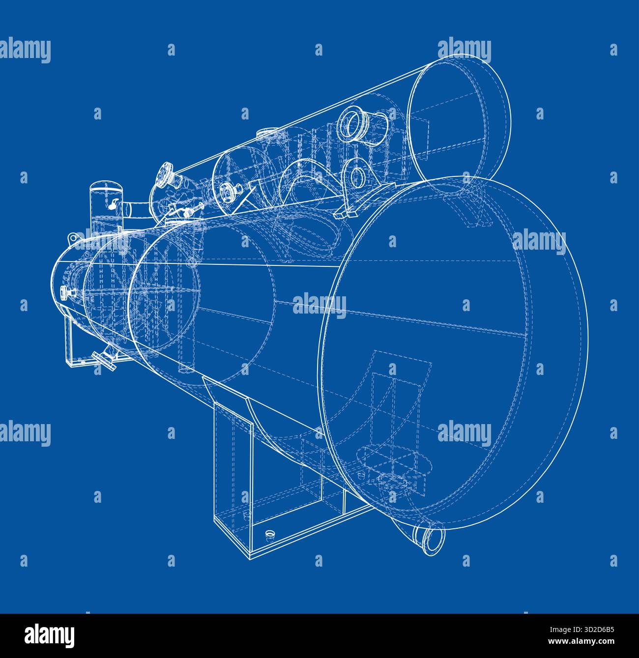 Blueprint of a Large Industrial Machine. Vector Stock Vector Image ...