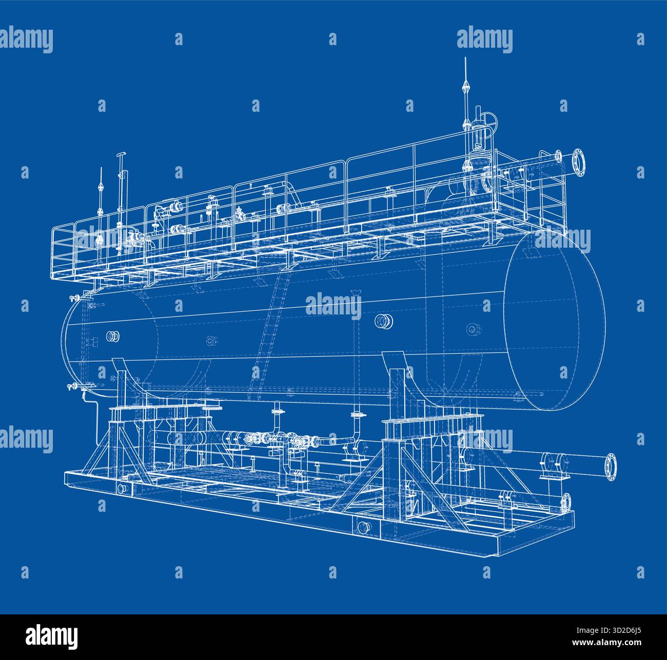 Industrial tank structure blueprint Stock Vector Images - Alamy