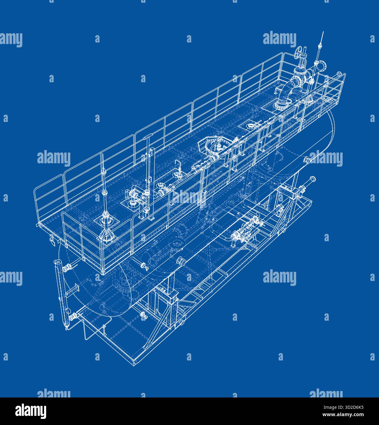 Detailed Blueprint of Industrial Structure. Vector Stock Vector Image ...