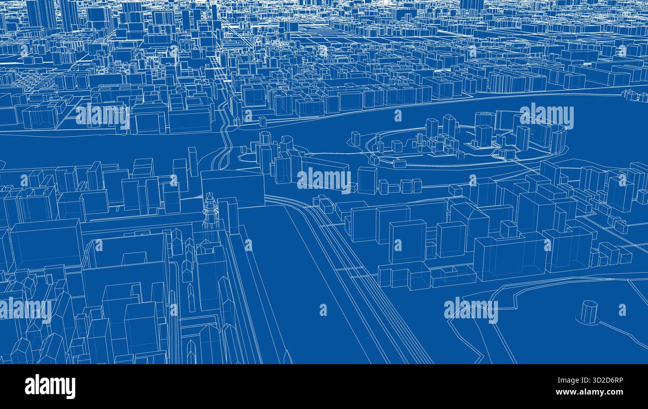 Urban Blueprint Cityscape Stock Vector Image & Art - Alamy