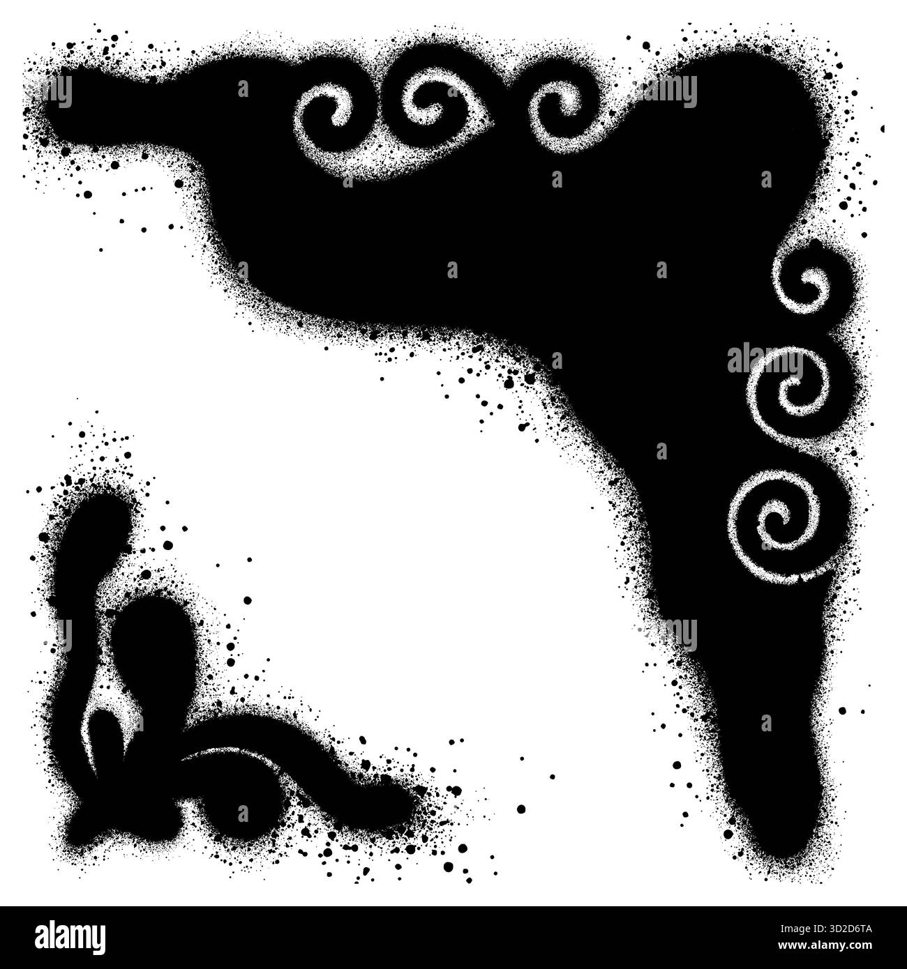 Watercolor floral frame in Black and White Stock Photos & Images - Alamy