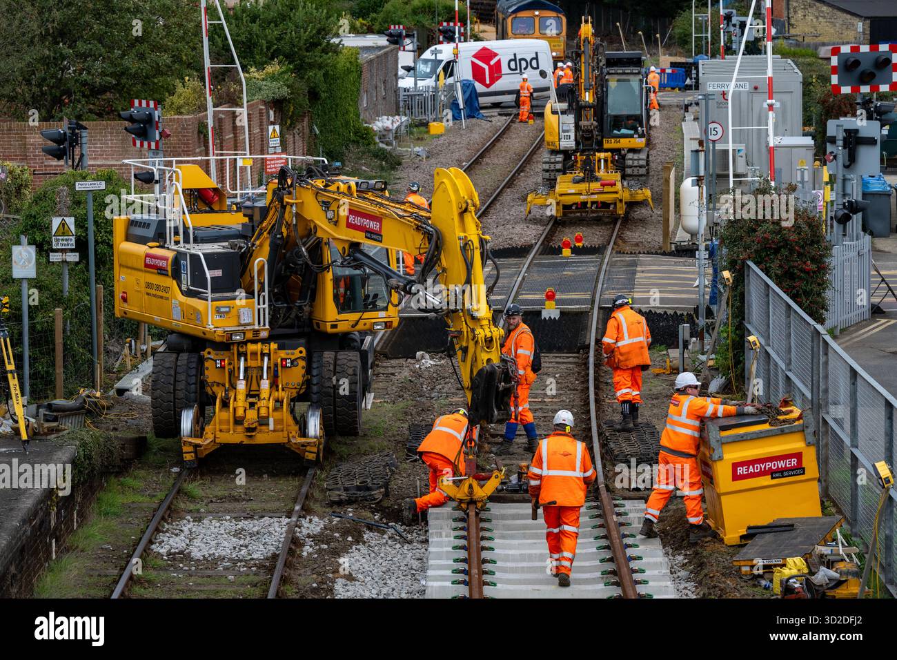 track replacement work on the East Suffolk branch line Woodbridge Stock ...