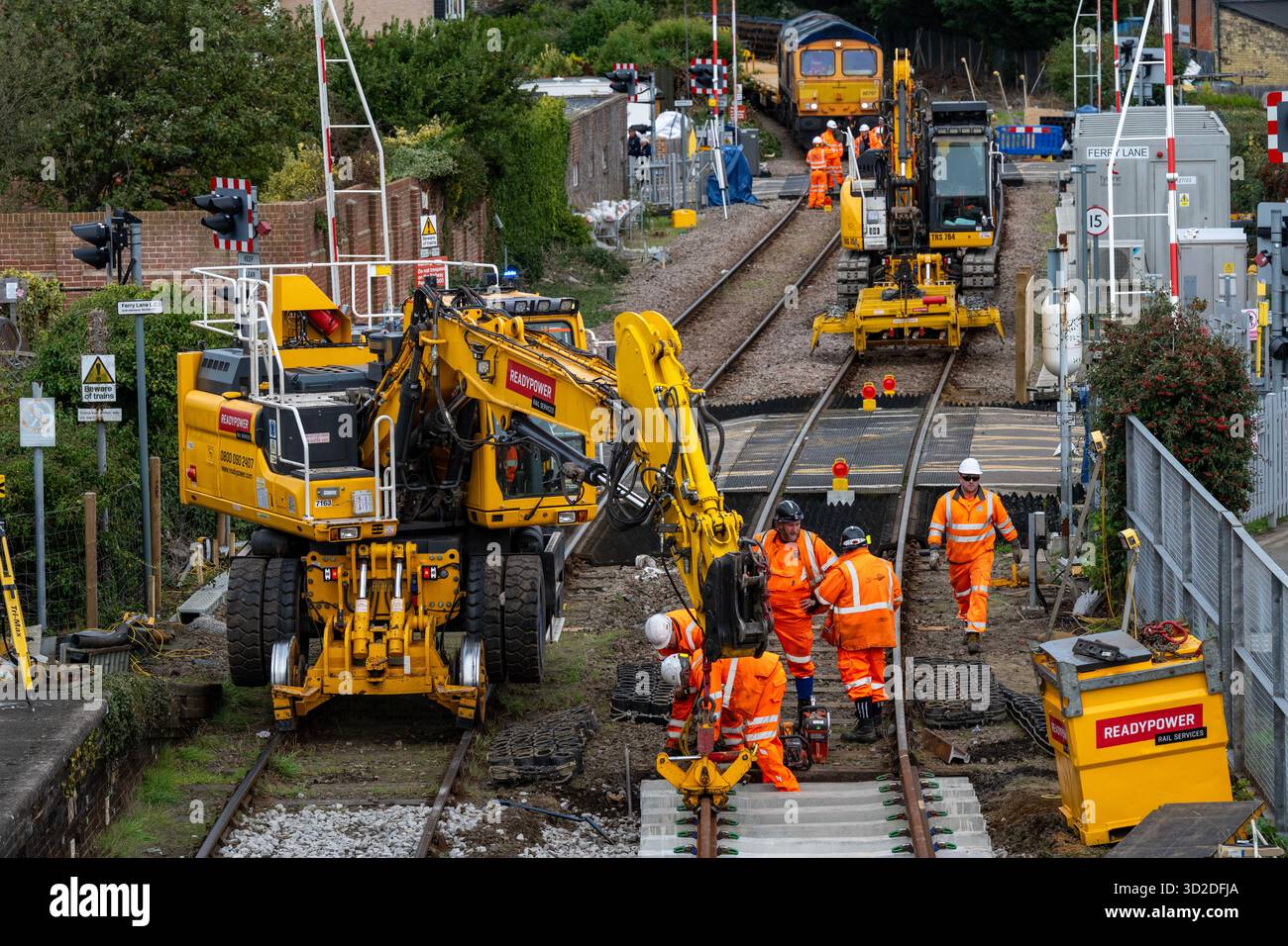 Track replacement work east suffolk branch line woodbridge hi-res stock ...