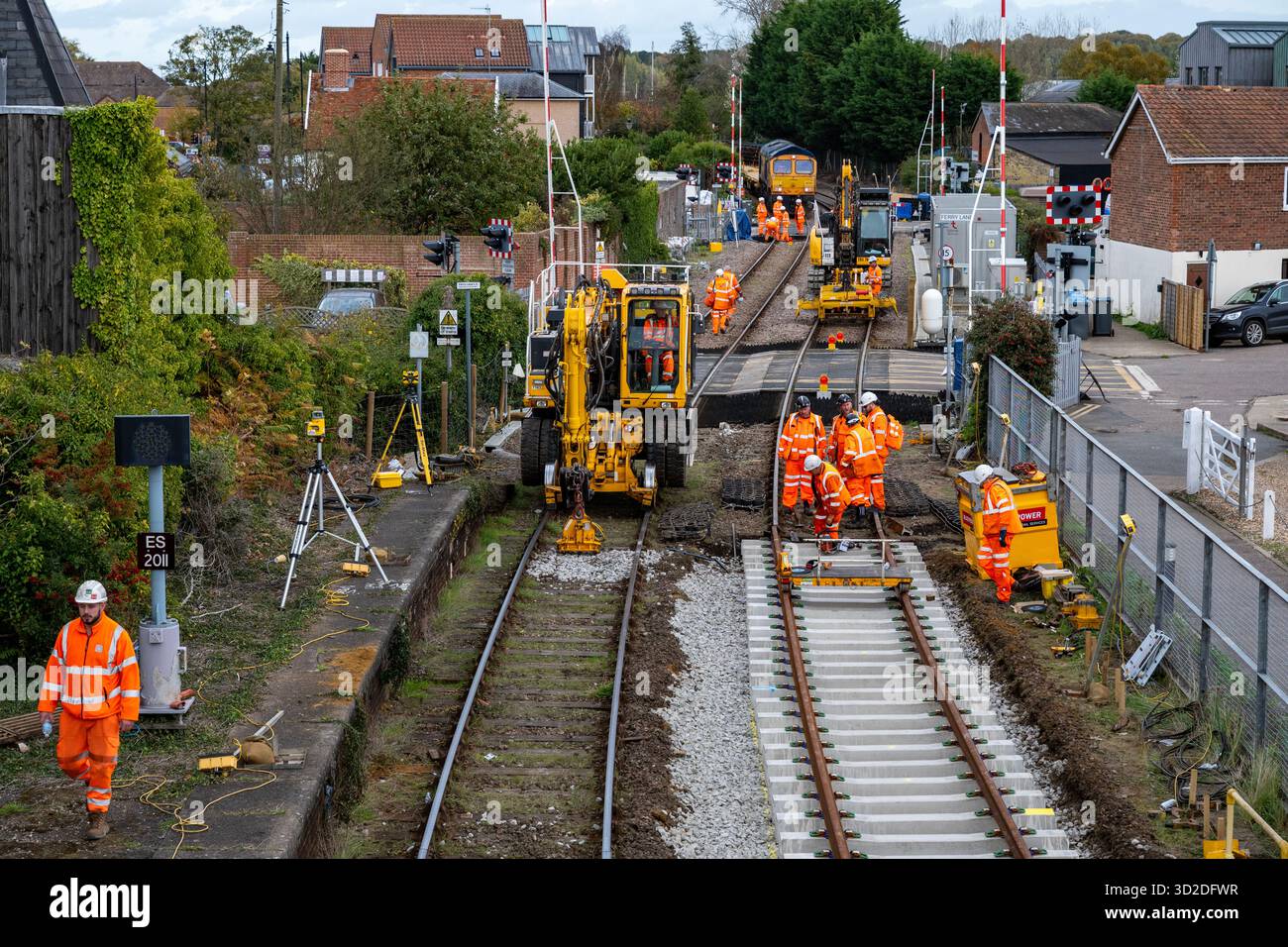 Track replacement work east suffolk branch line woodbridge hi-res stock ...