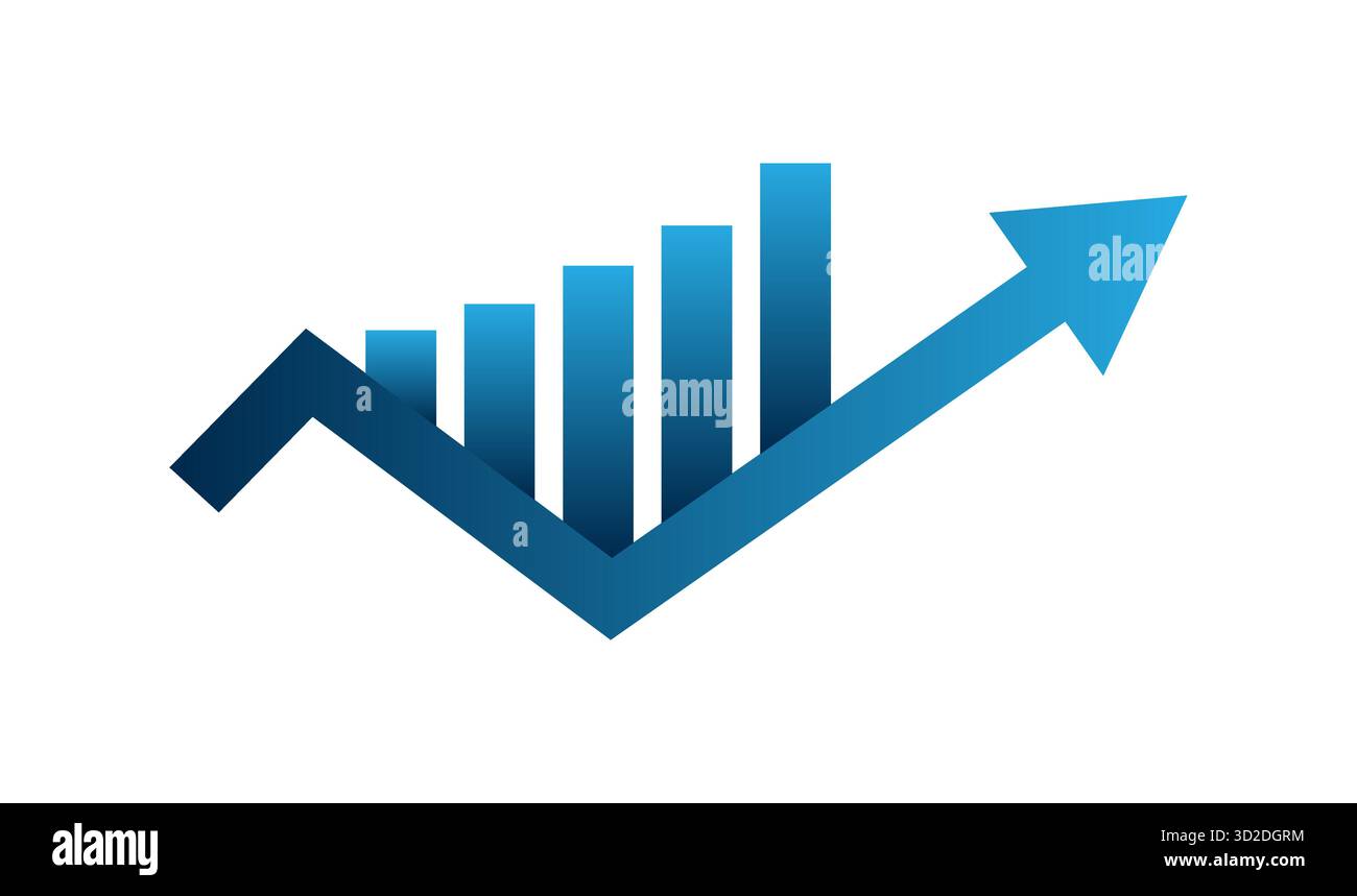 Blue gradient bar chart Cut Out Stock Images & Pictures - Alamy